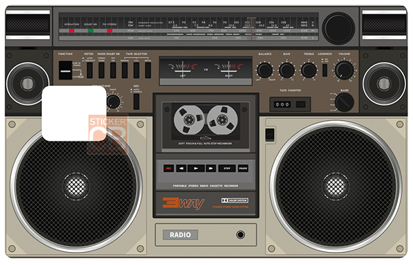 Ghetto Blaster 80 - sticker pour carte bancaire, format US – STICKERCB