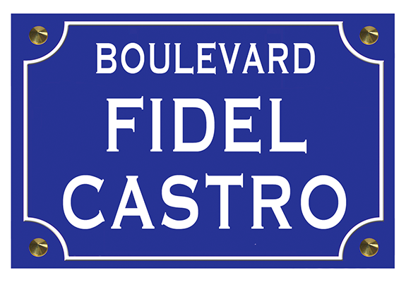Sticker, street sign, FIDEL CASTRO – STICKERCB